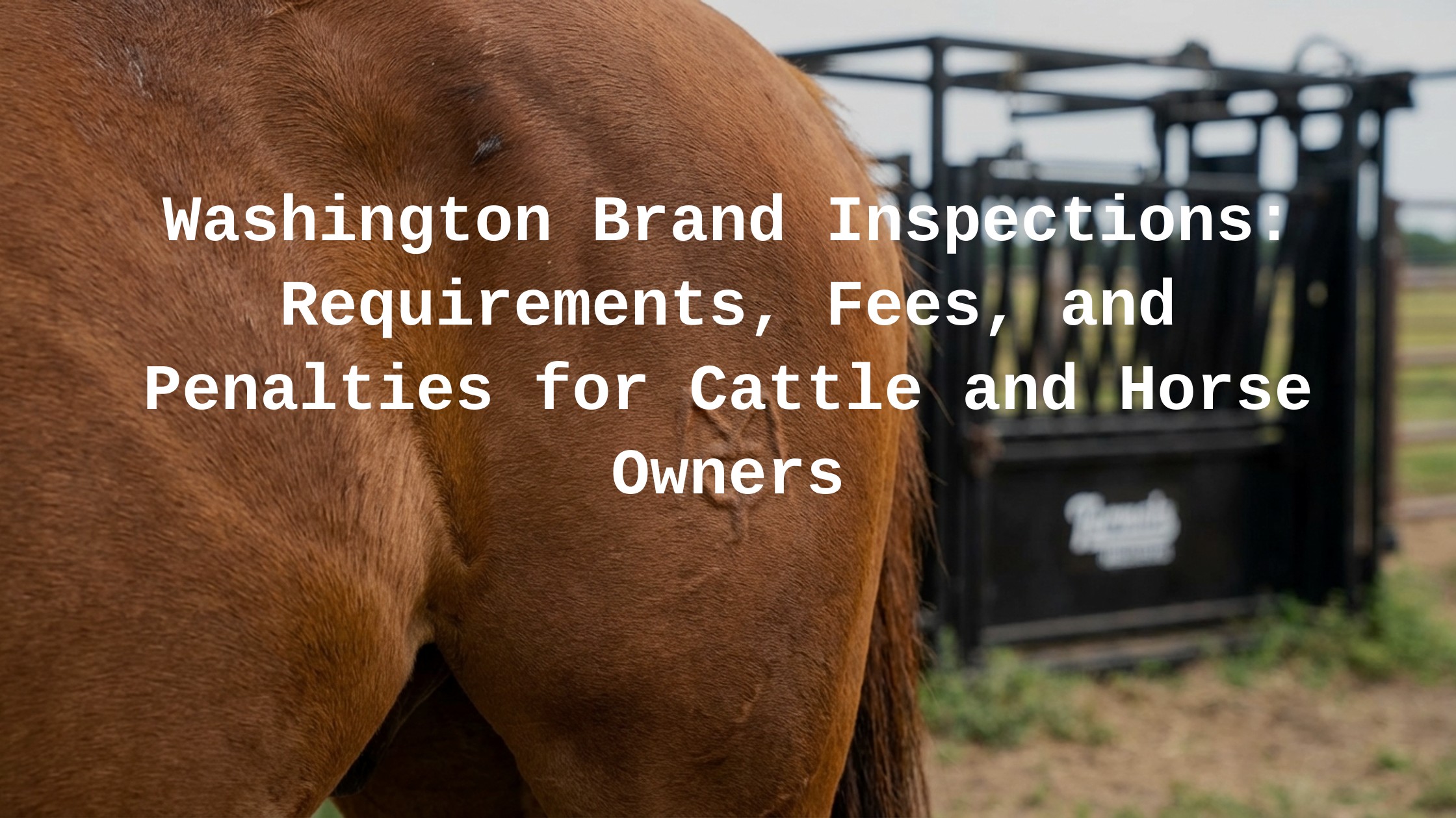 Washington Brand Inspections: Requirements, Fees, and Penalties for ...