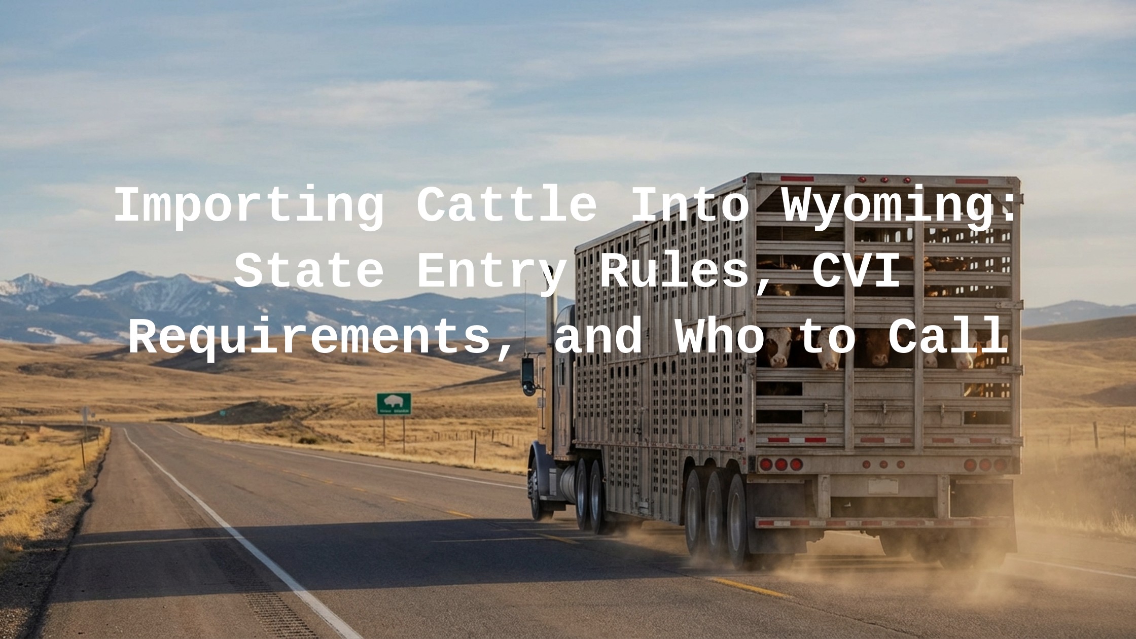 Importing Cattle Into Wyoming: State Entry Rules, CVI Requirements, and ...